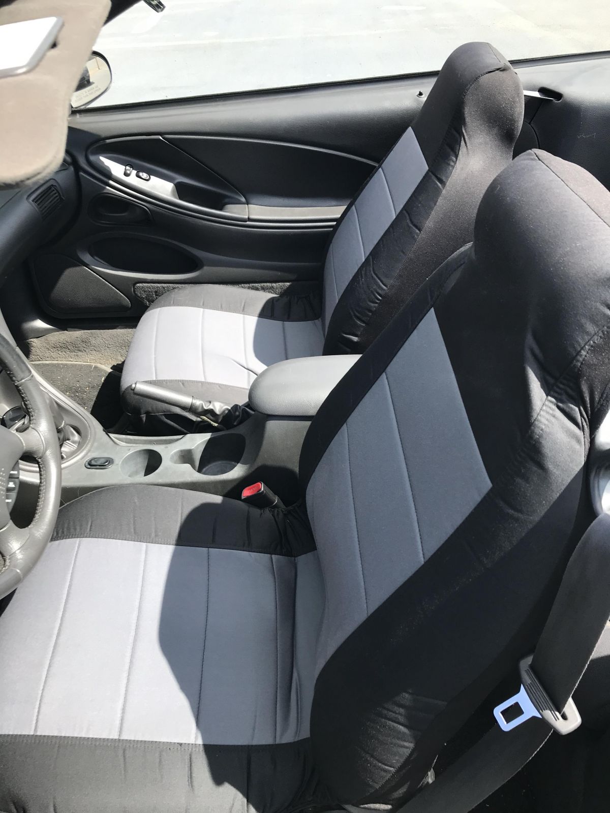 2-Tone Car Seat Covers: Black and Red - Semi-custom Fit - Front - Will ...