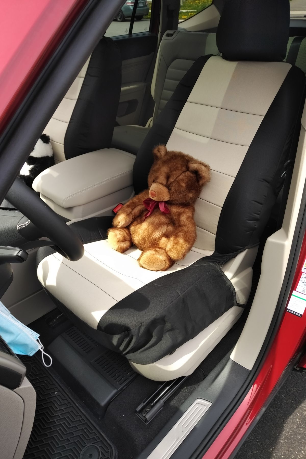 2-Tone Car Seat Covers: Black and Red - Semi-custom Fit - Front - Will ...
