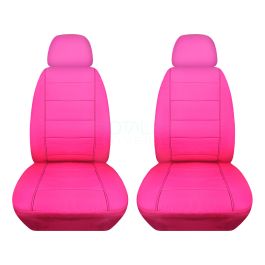 Solid Car Seat Covers w 2 Separate Headrest Covers: Hot Pink - Semi ...