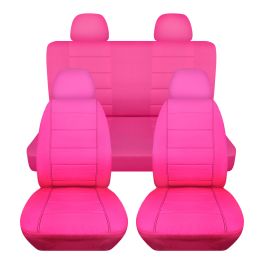 Solid Car Seat Covers w 4 (2 Front + 2 Rear) Headrest Covers: Hot Pink ...