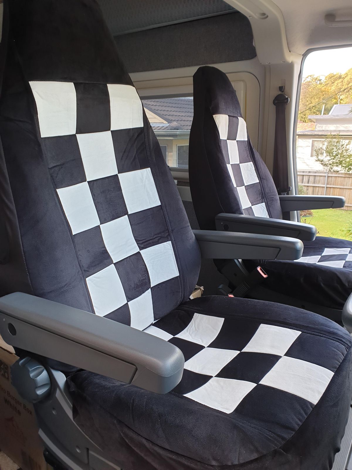 Checkered Car Seat Covers - Semi-custom Fit - Front - Will Make Fit ANY ...