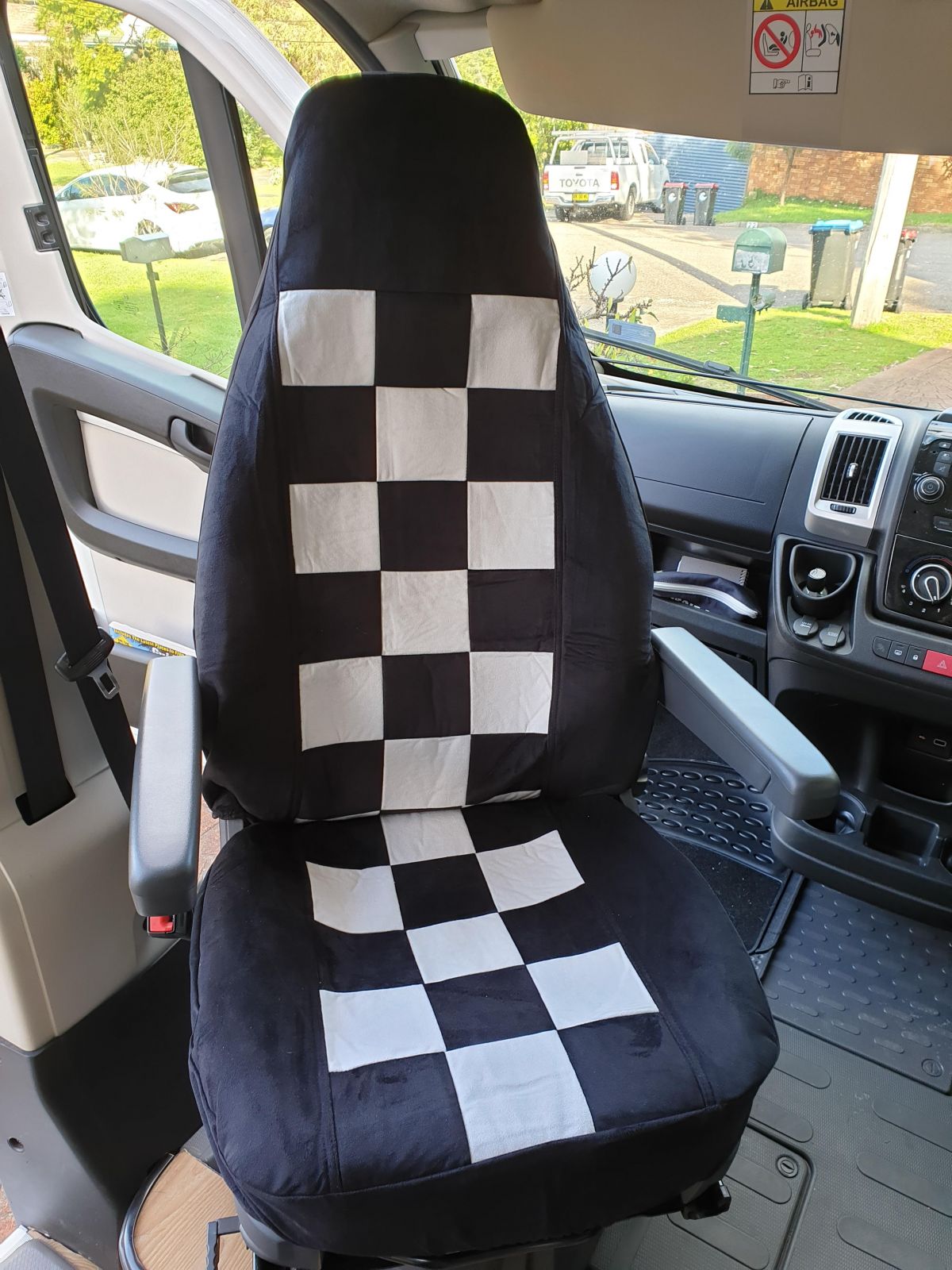 Checkered Car Seat Covers - Semi-custom Fit - Front - Will Make Fit ANY ...